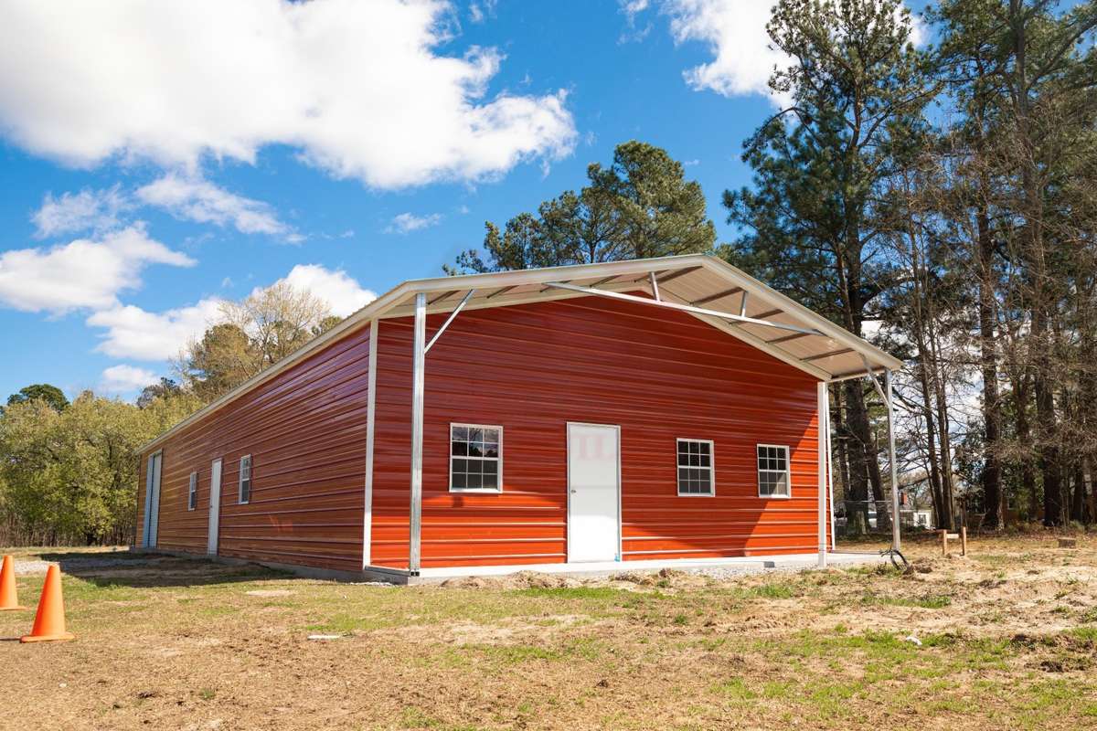 30’x85’x12′ Barn Red Garage – Carport1